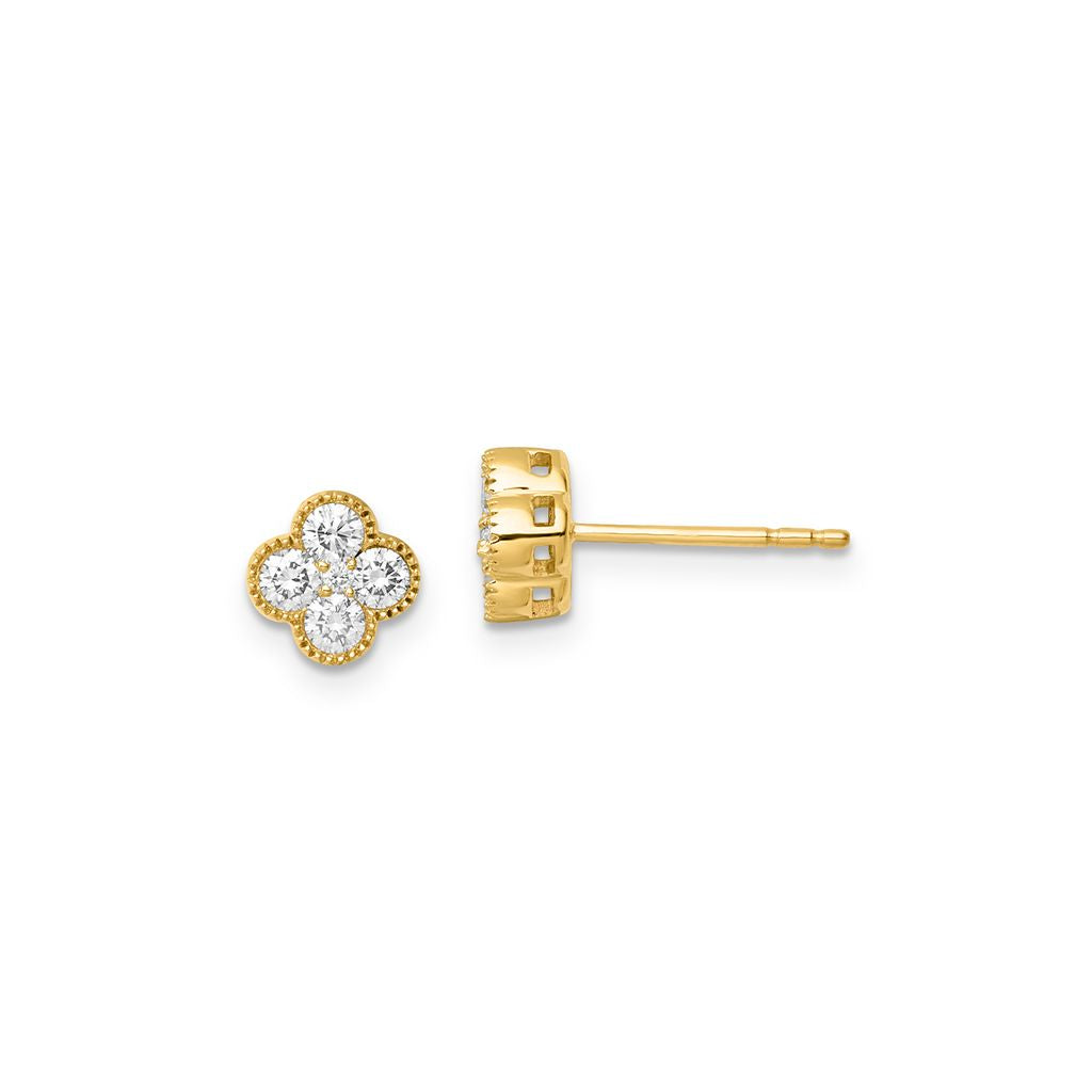 LAB diamond flower studs | Springfield Jewellers