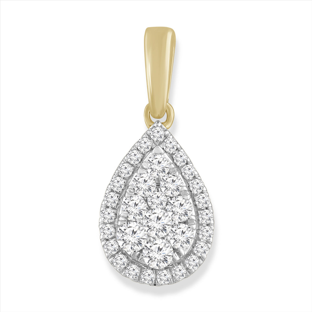 9ct Gold Two Tone Diamond Pendant | Springfield Jewellers